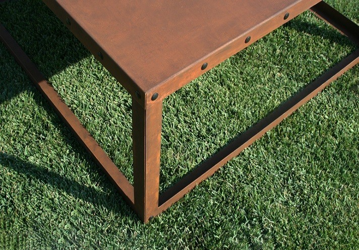 Table basse en corten Cube - TrackDesign